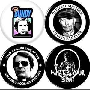 Unlisted | Accessories | Serial Killer Set Of 4 New Large 225 Inch Pins ...